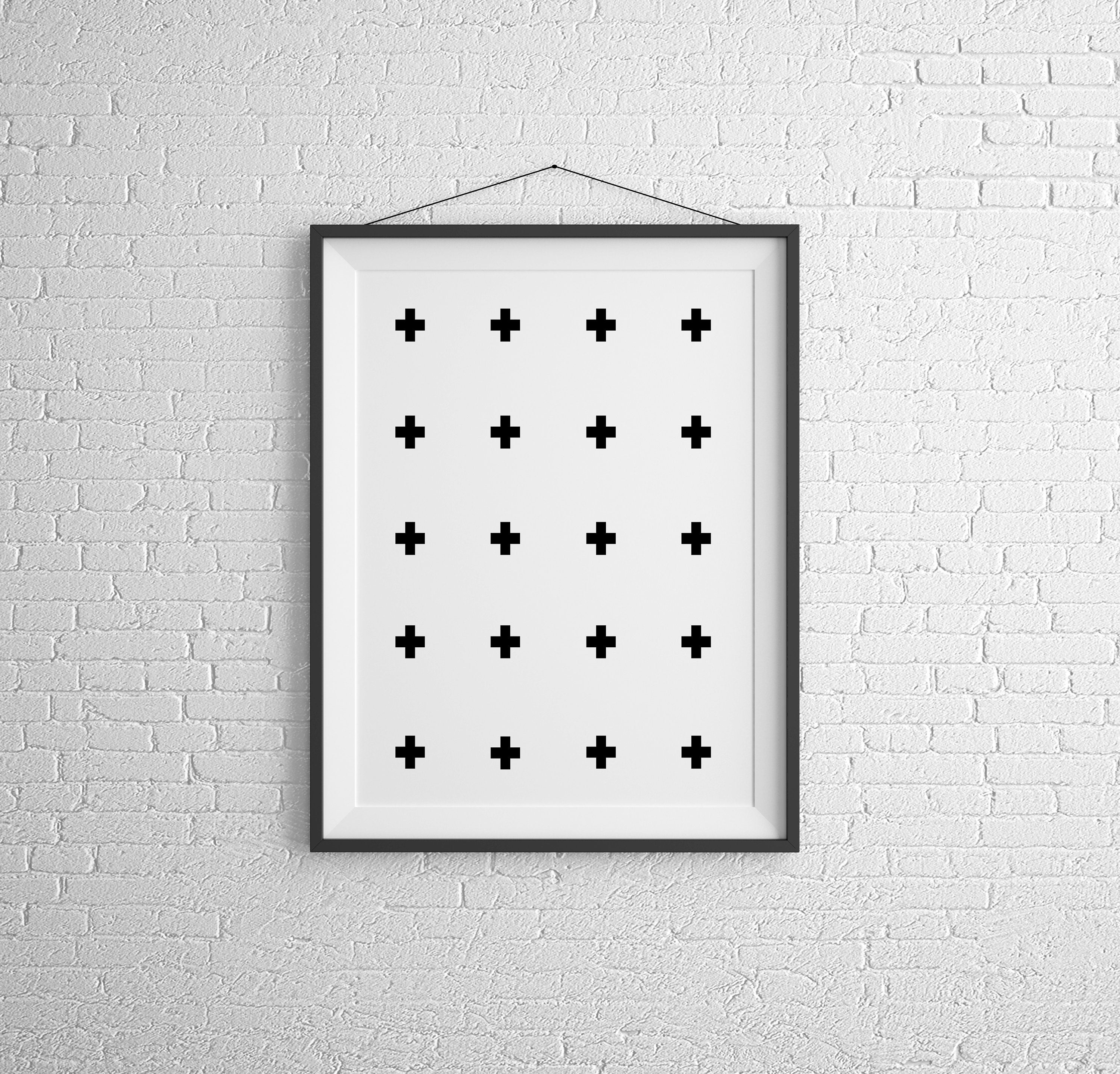 Swiss Cross Print Scandinavian Print Plus Sign Cross Art Print - Etsy