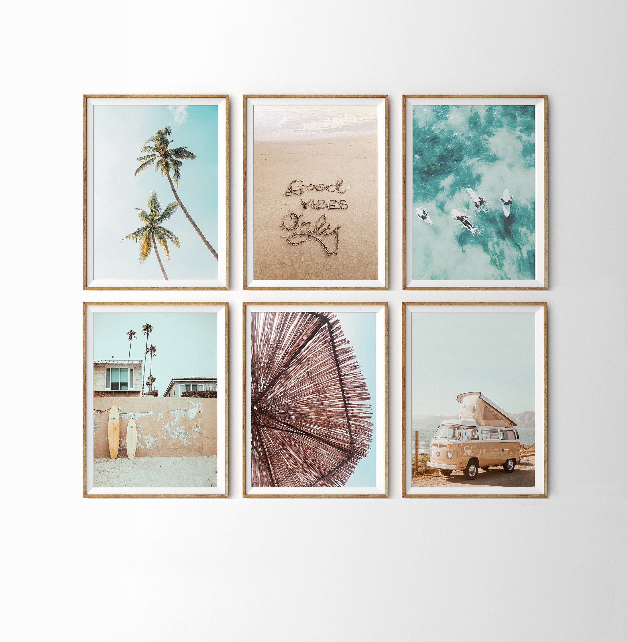 Surf Print Set of 6 Prints Beach Decor California Wall Art | Etsy