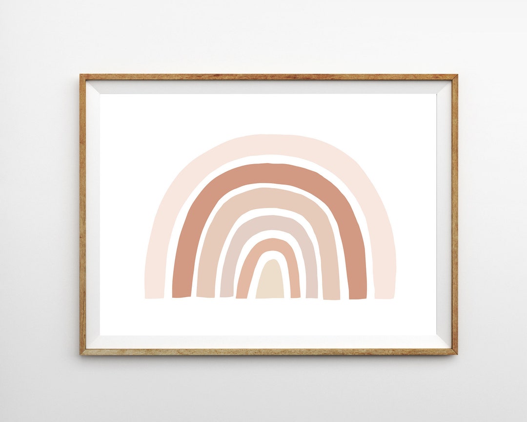 Neutral Rainbow Art Print Large Horizontal Print Blush Terracotta Clay ...