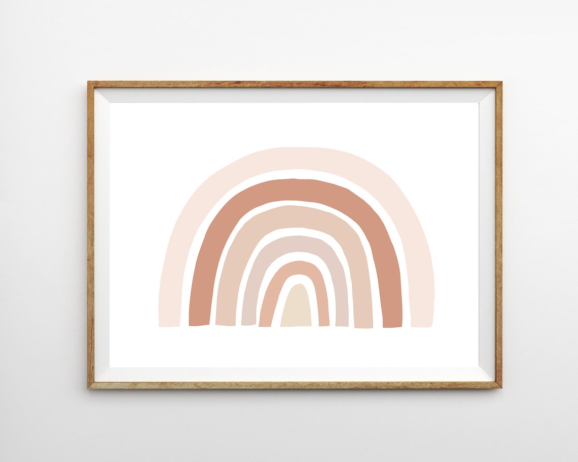 Neutral Rainbow Art Print Large Horizontal Print Blush - Etsy