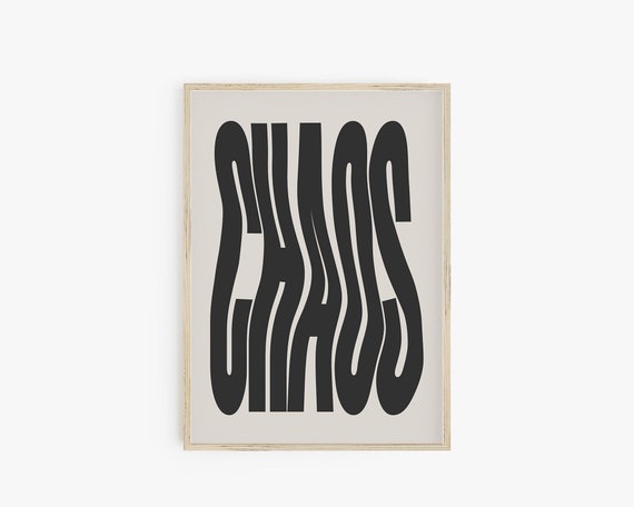 Chaos Poster Print Digital Print Monochrome Wall Art Y2K - Etsy