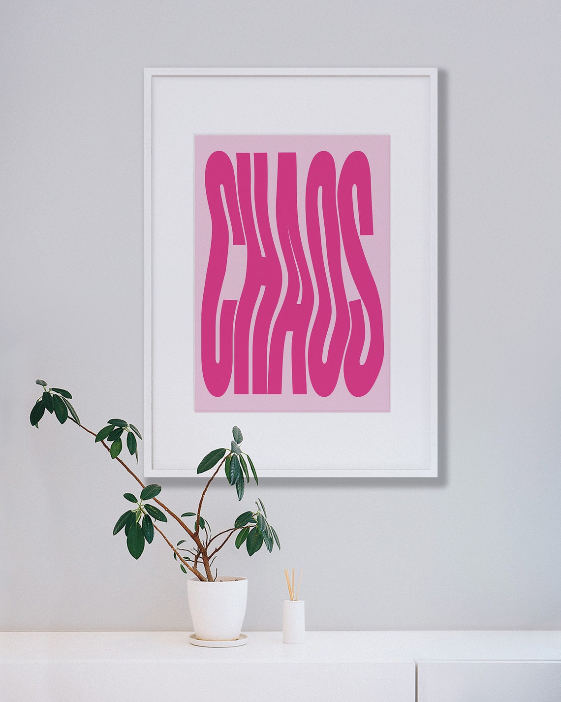 Pink Chaos Wall Art Print Hot Pink Chaos Poster Y2K Decor - Etsy