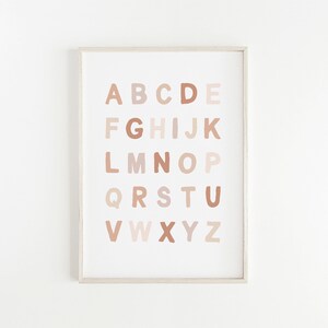Neutral Rainbow Wall Art Set of 3 Prints Muted Alphabet Poster Gender ...