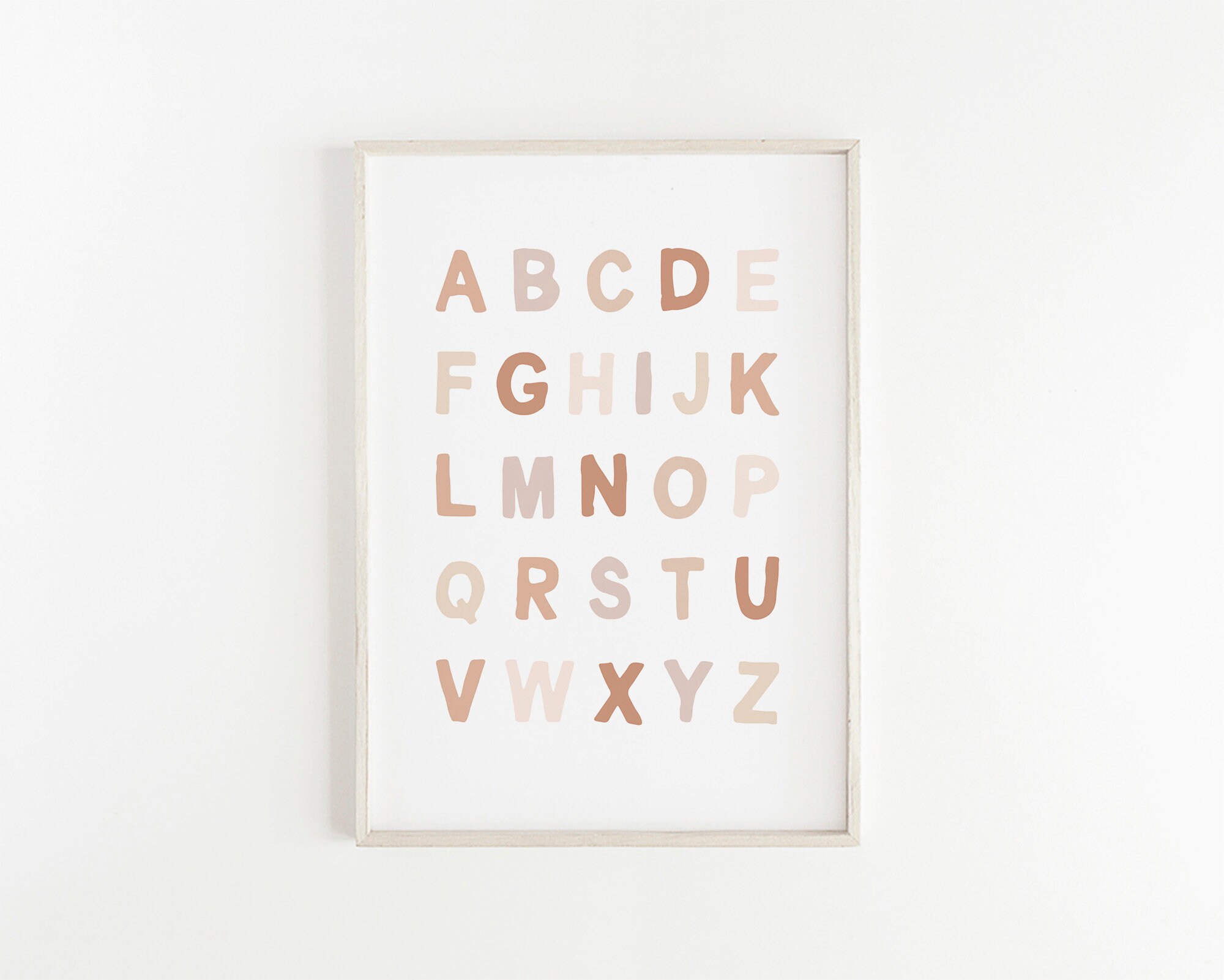 Neutral Rainbow Wall Art Set of 3 Prints Muted Alphabet Poster - Etsy