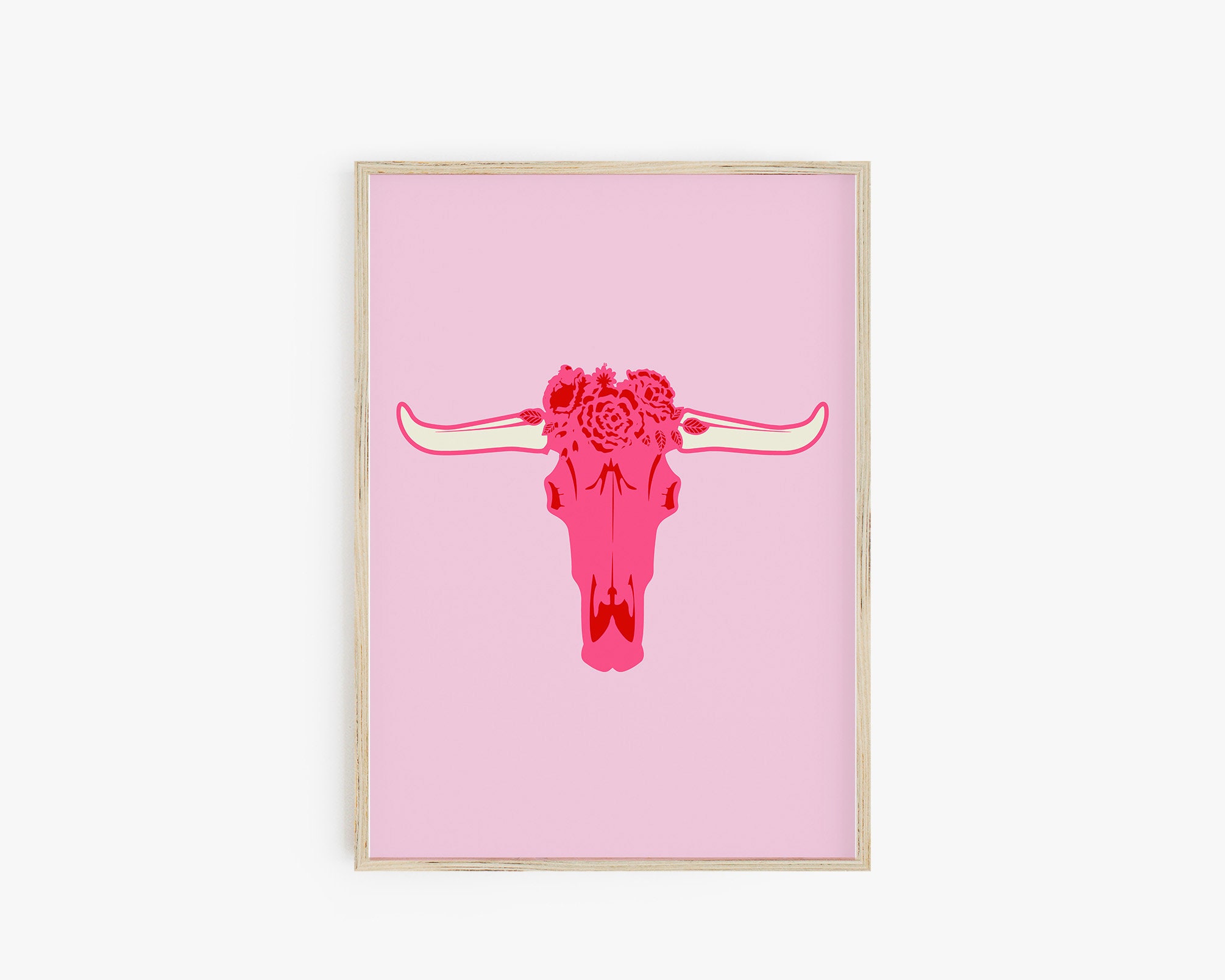 Preppy Western Poster Set Pink Red Wall Art Prints Howdy - Etsy