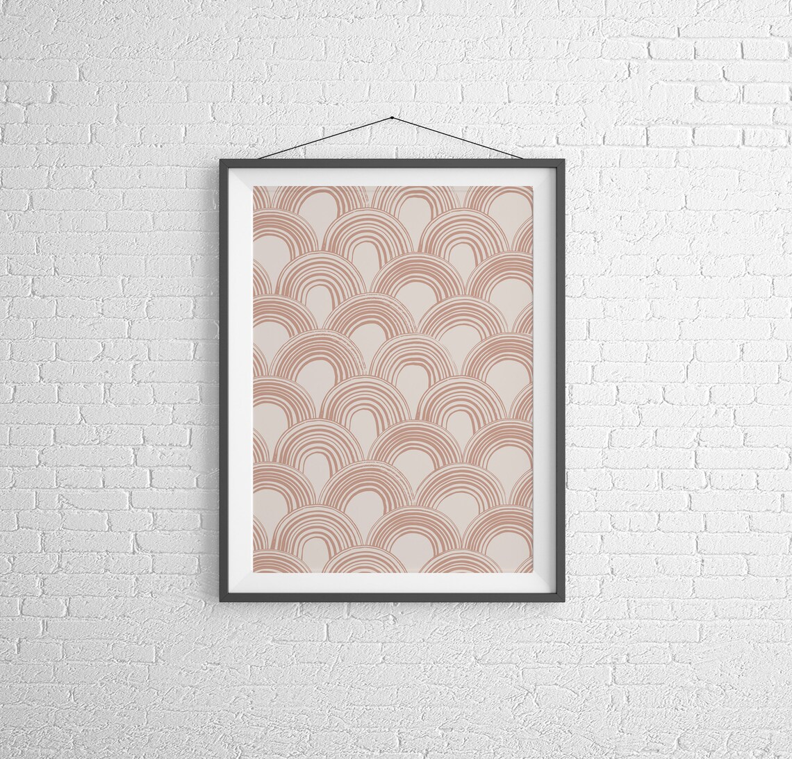 Rainbow Drawing Boho Rainbow Art Earth Tones Print - Etsy