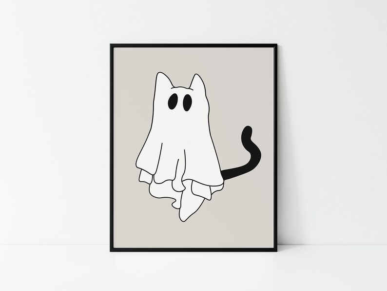 Halloween Printable Black Cat Sheet Ghost Print Halloween - Etsy