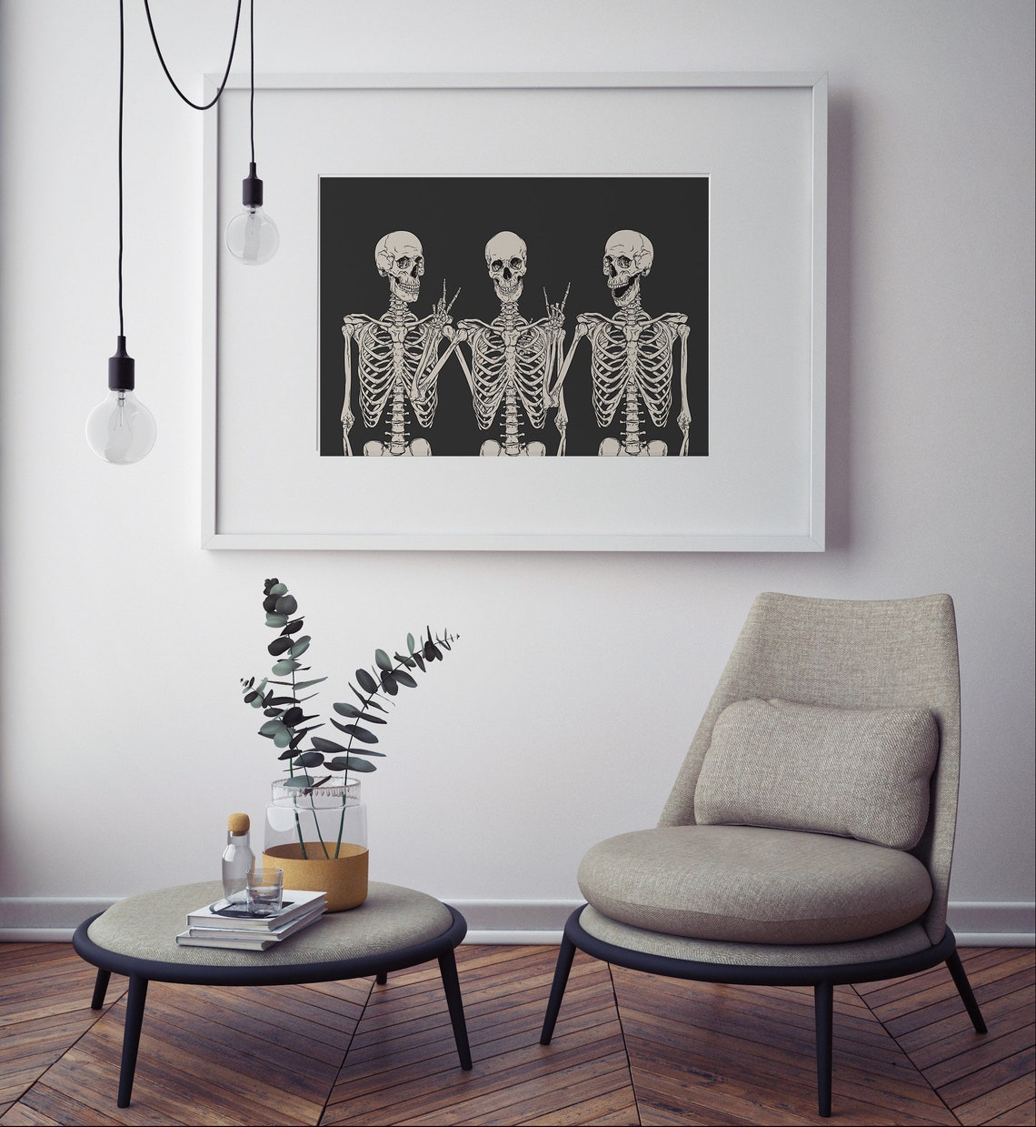 Halloween Printable Wall Art Halloween Decor Funny Skeleton - Etsy