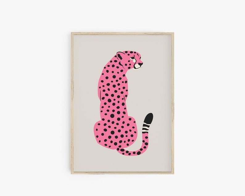 Pink Cheetah Print, Leopard Poster Print, Preppy Room Decor, Boho Wall ...