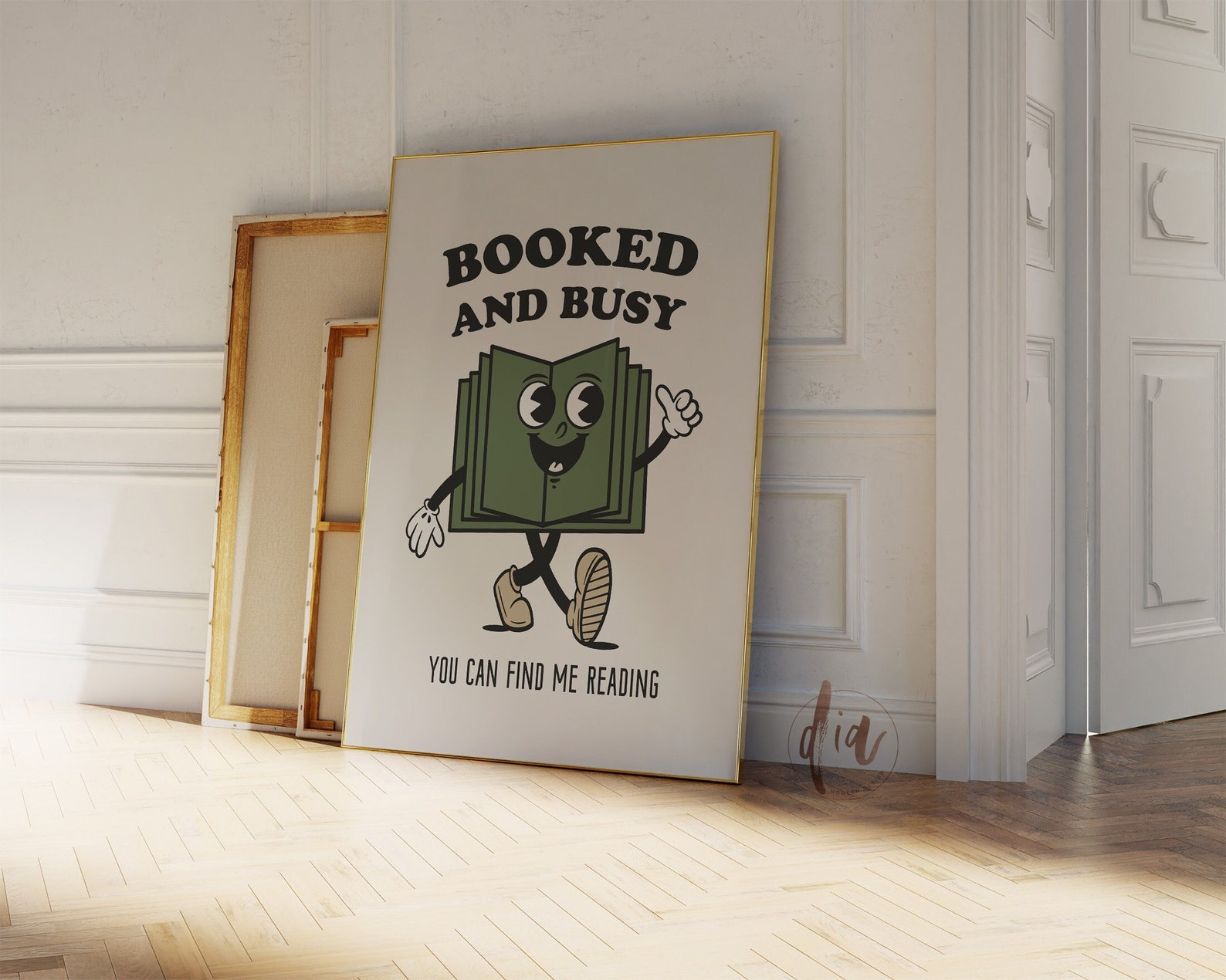 Retro Reading Poster, Classroom Wall Art, Vintage Book Cartoon, Mascot ...