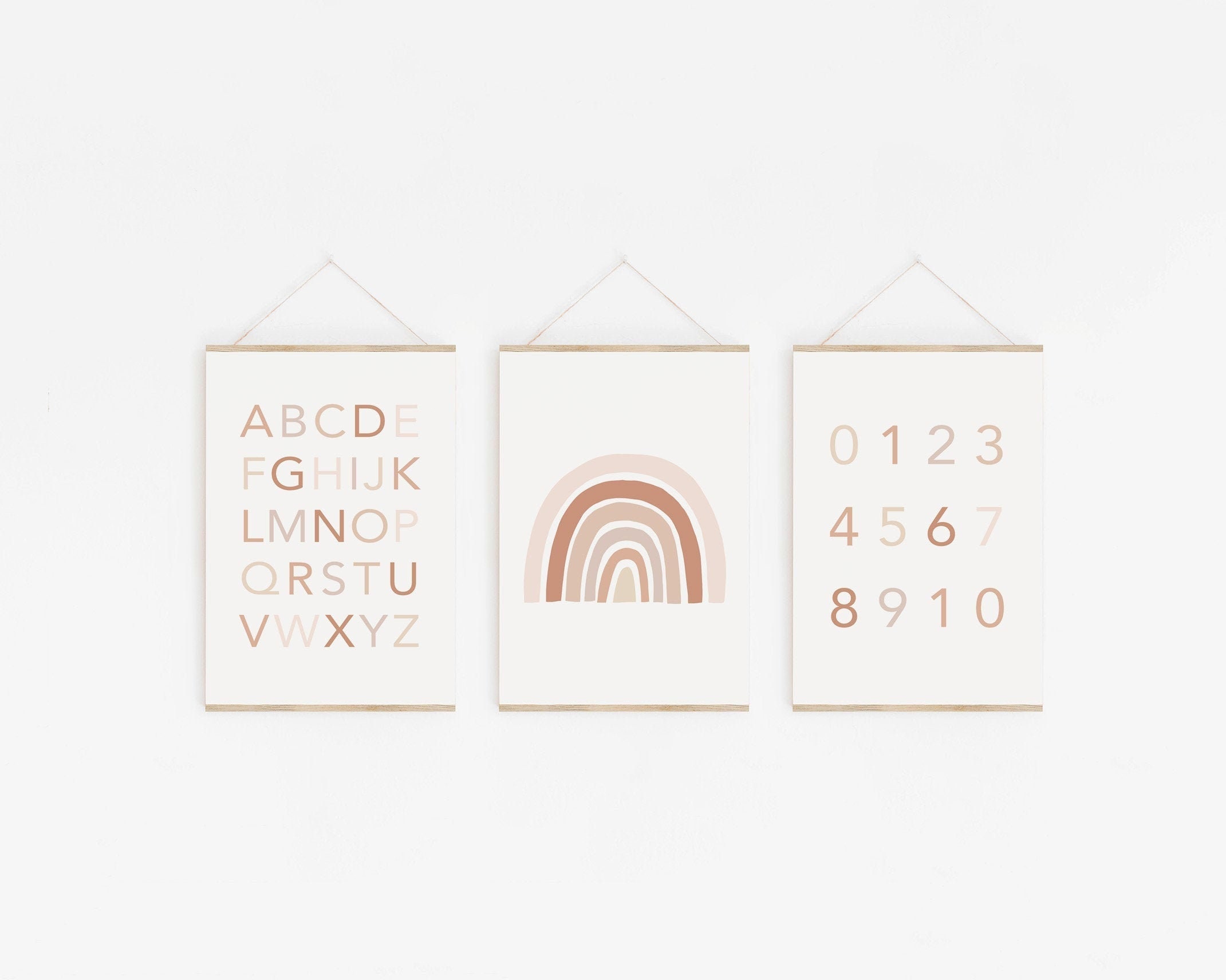 Neutral Alphabet Poster Printable Wall Art Nursery Decor Classroom ...