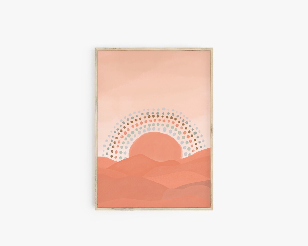 Boho Desert Sunrise, Nursery Decor. Sun Print, Gender Neutral, Burnt ...
