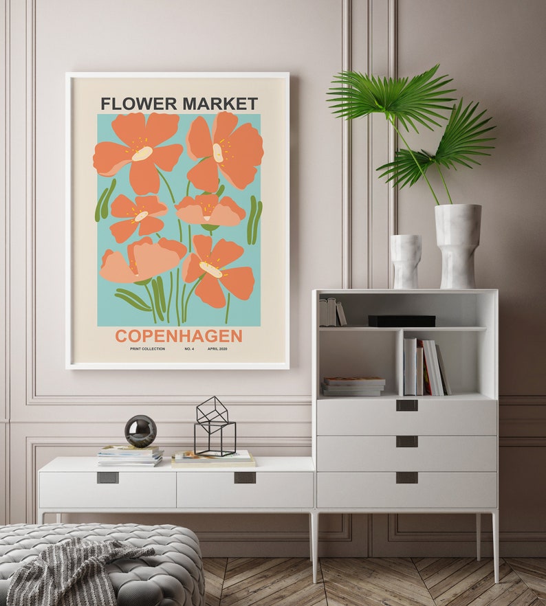 Flower Market Printable Poster Flower Market Art Print - Etsy