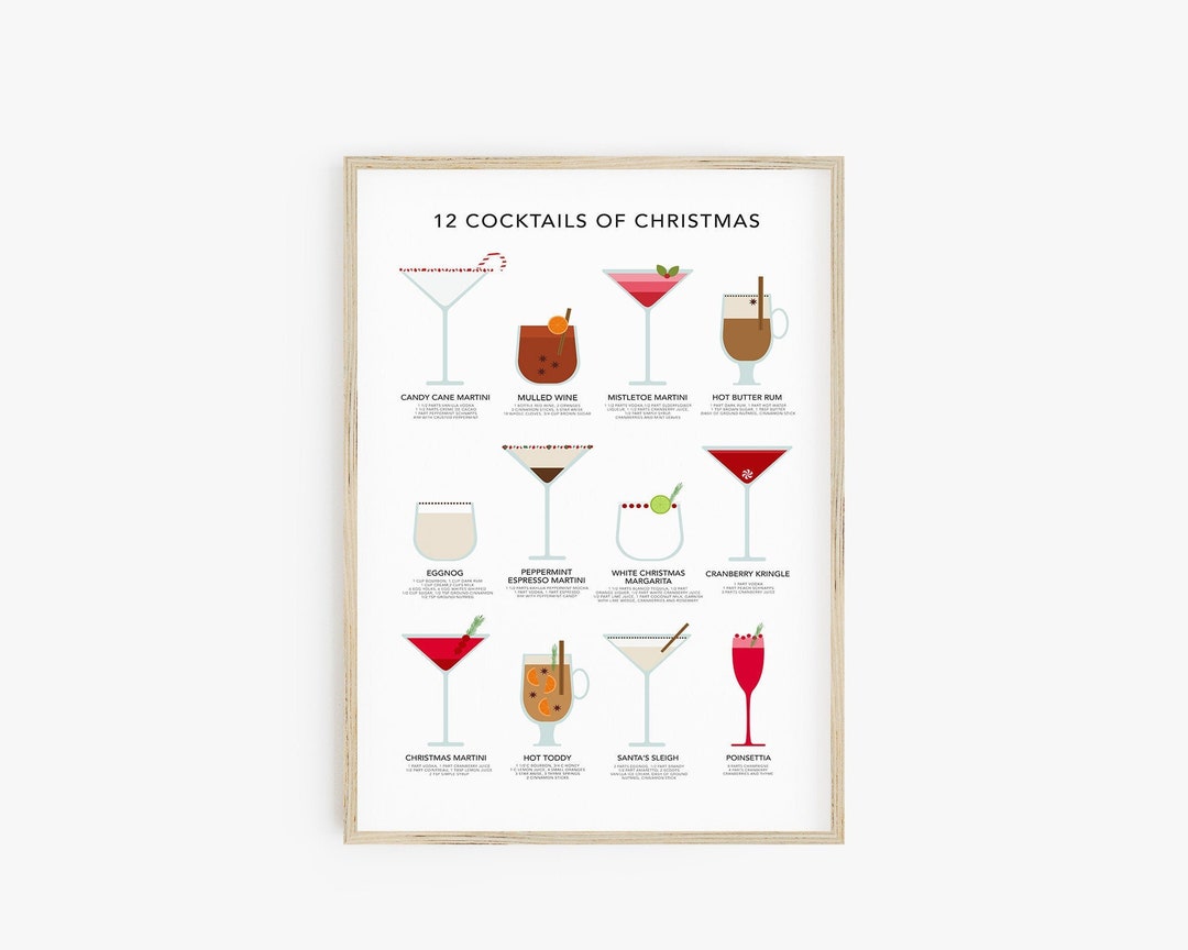 Cocktail Poster Holiday Cocktail Print Bar Cart Print Bar - Etsy