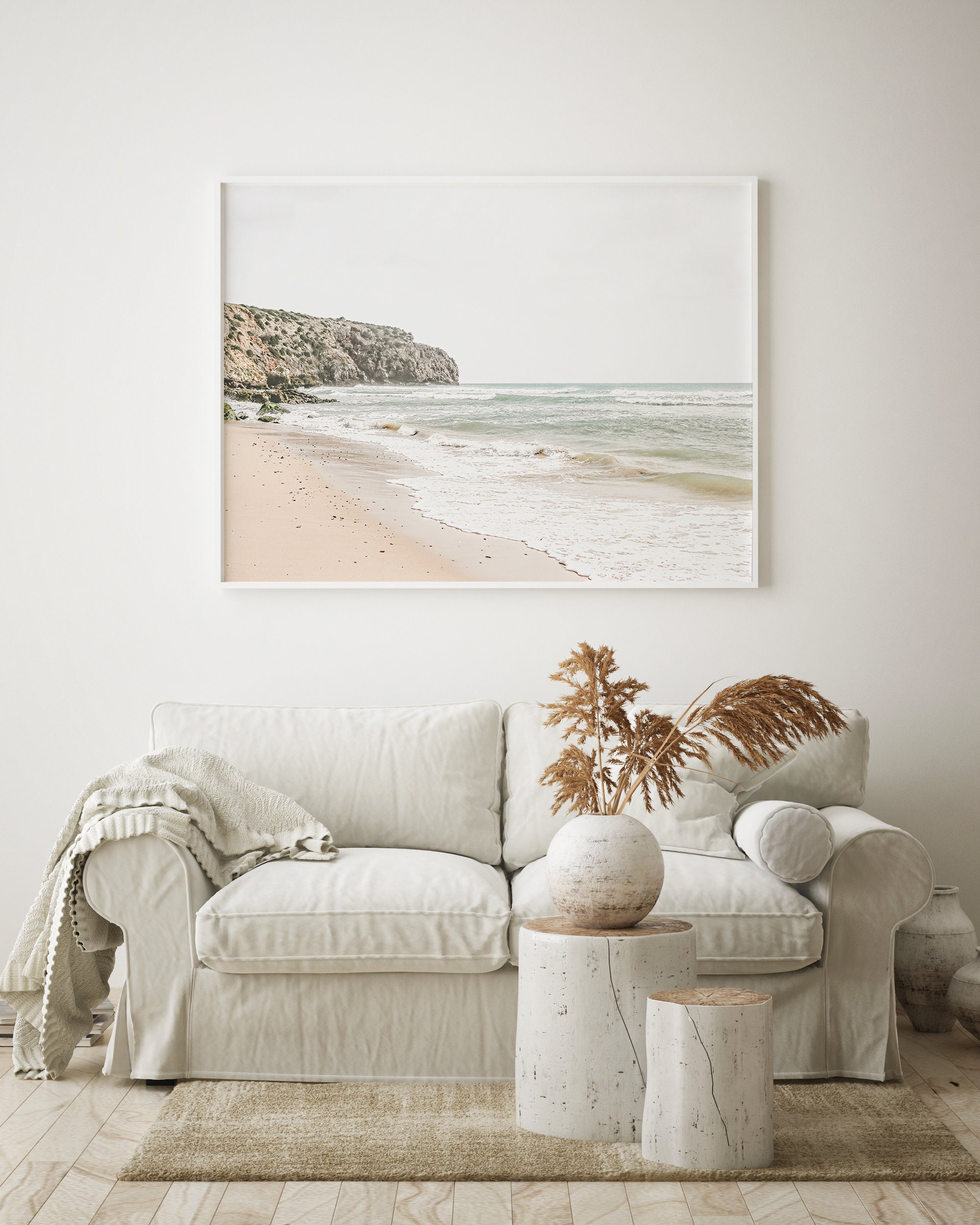 Coastal Print Horizontal Print Muted Neutral Beach Wall Art - Etsy