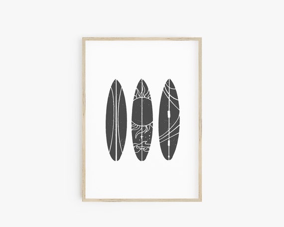 Abstract Surfboard Print Large Printable Poster Surf Wall - Etsy