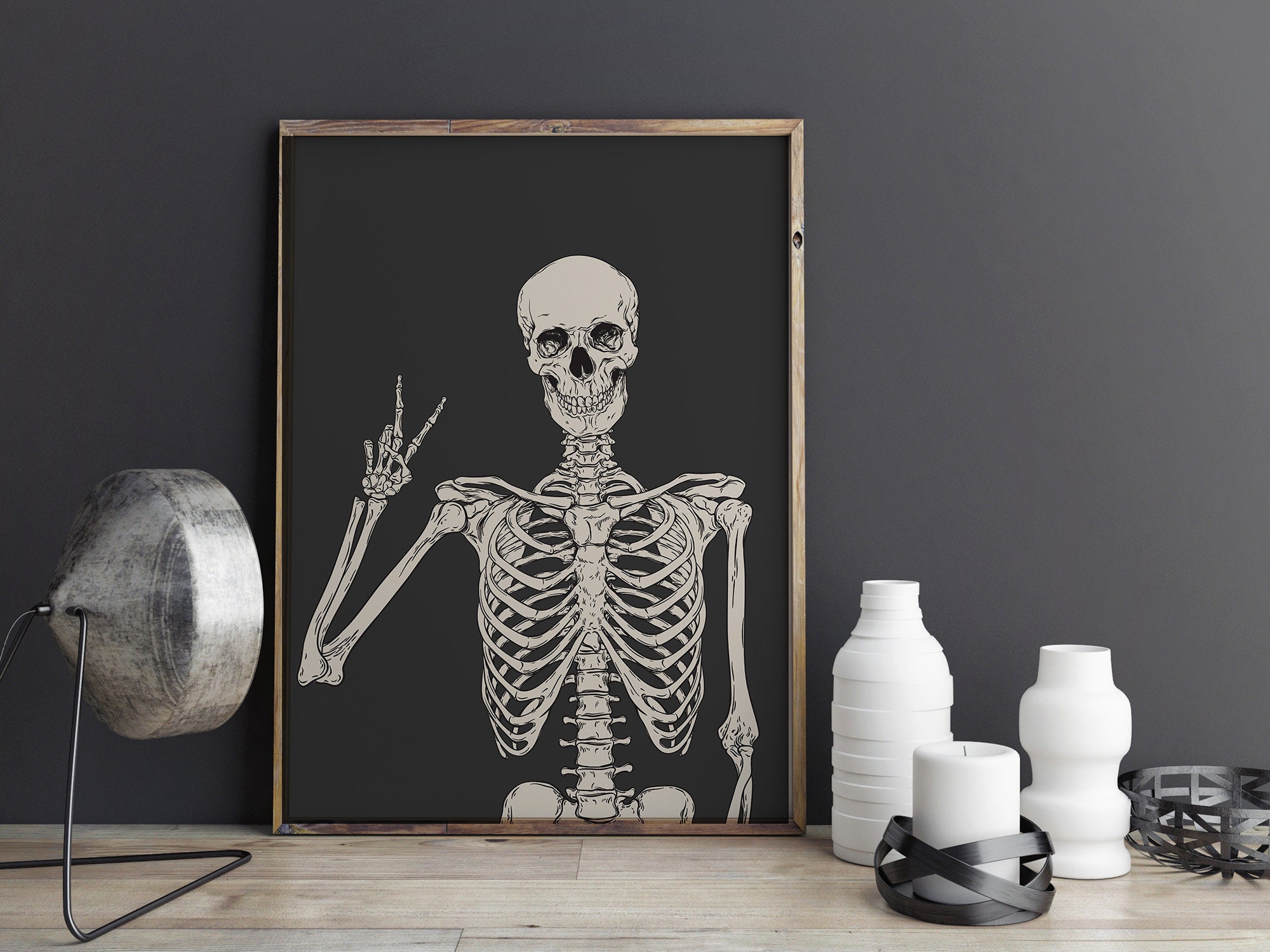 Skeleton Print Halloween Wall Art Halloween Decor Digital - Etsy
