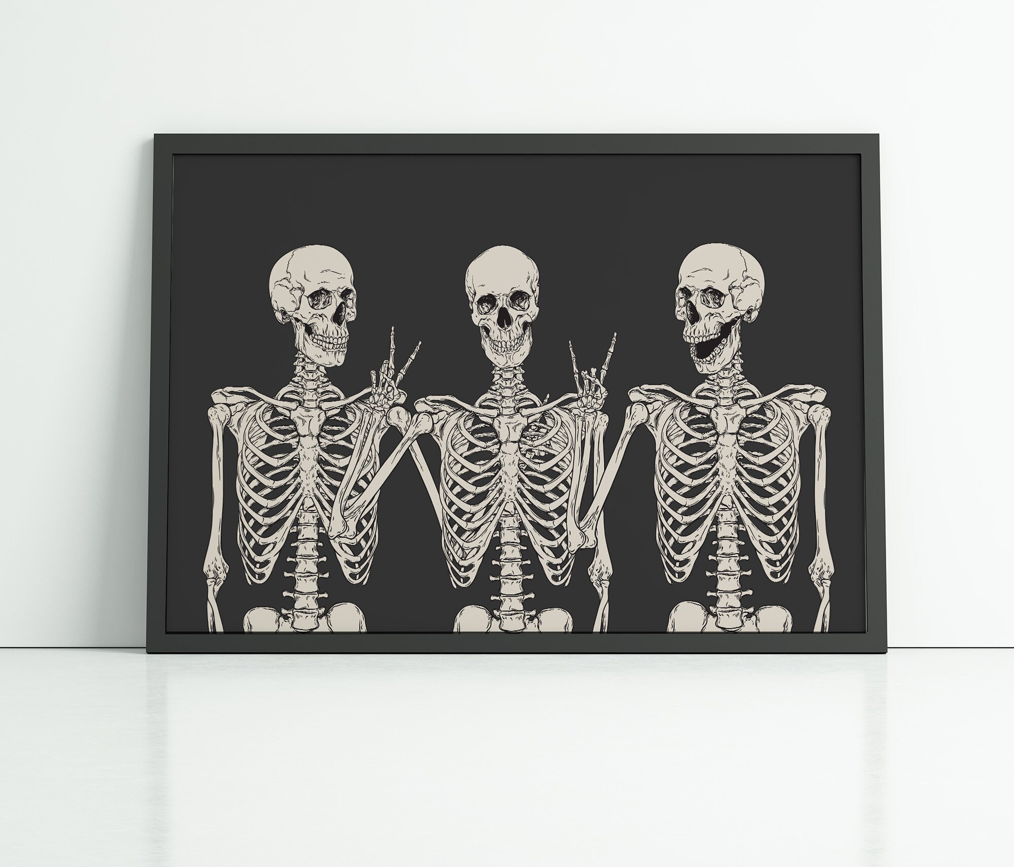 Halloween Printable Wall Art Halloween Decor Funny Skeleton - Etsy