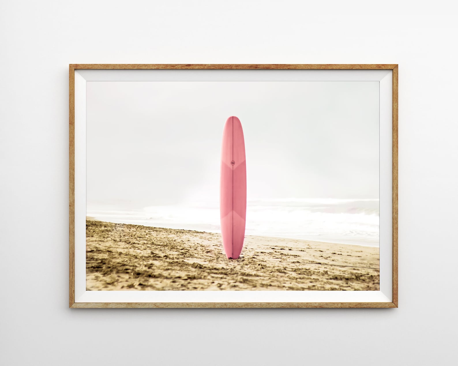 Pink Surfboard Poster Print Horizontal Wall Art Beach Decor - Etsy