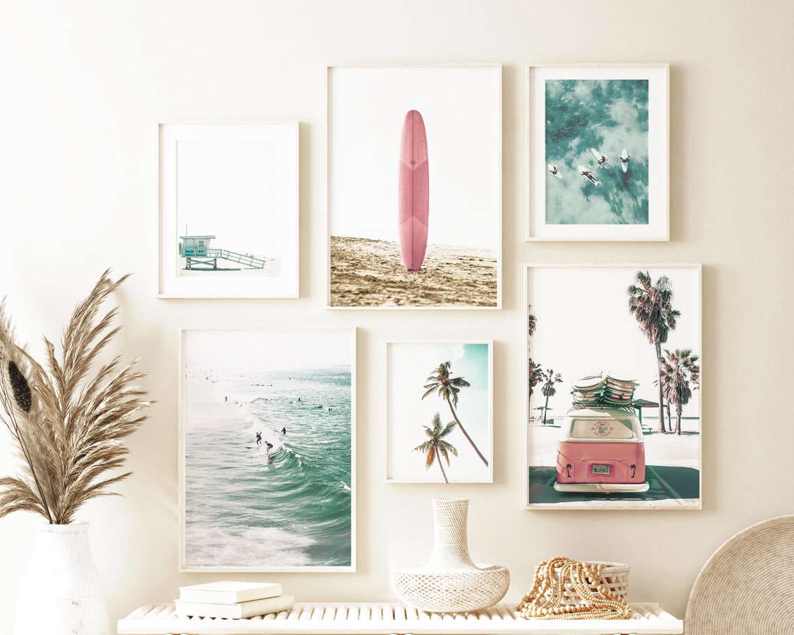 Set of 6 Beach Prints Coastal Prints California Wall Art | Etsy