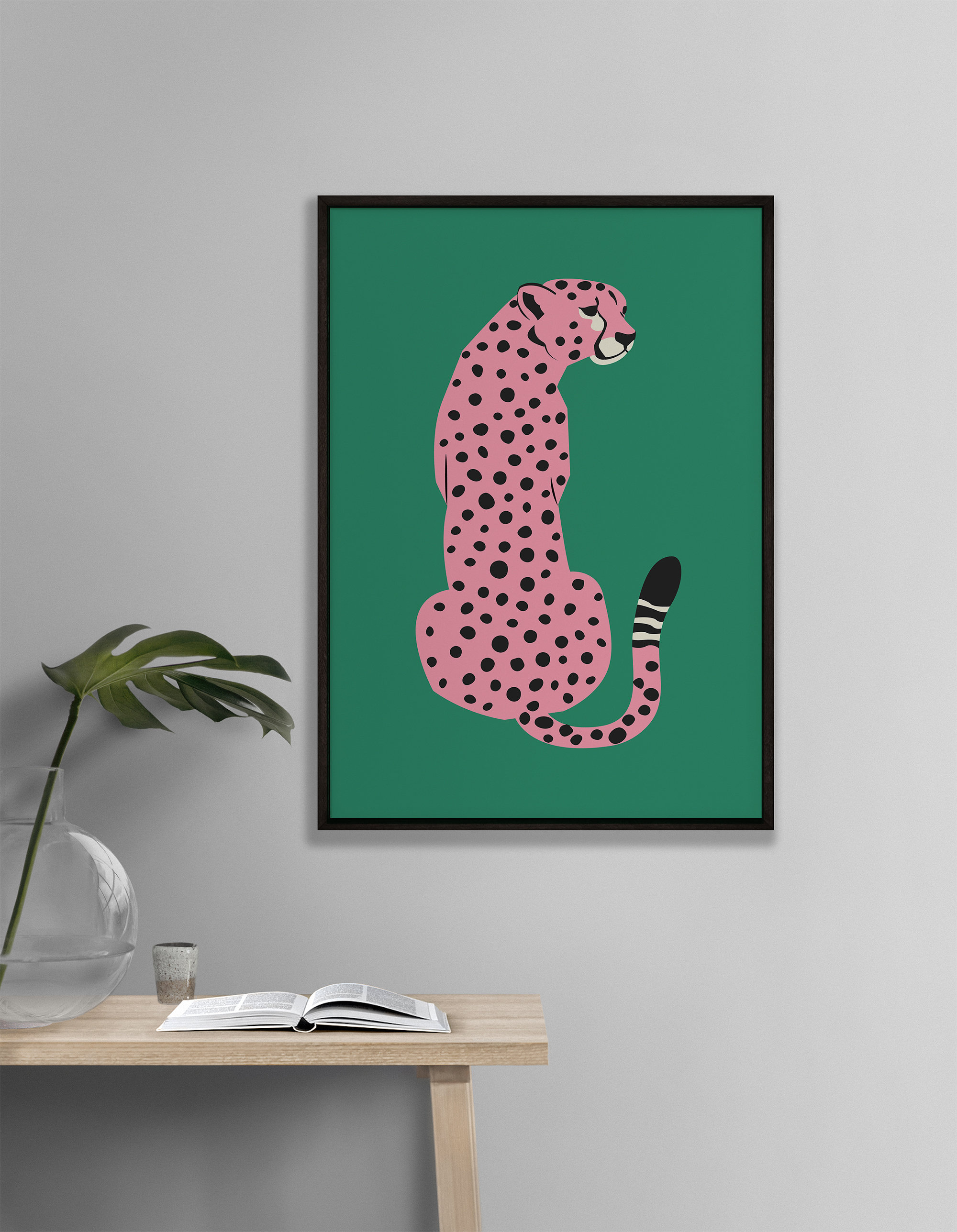 Pink Green Leopard Poster Print Cheetah Wall Art Trendy Wall - Etsy