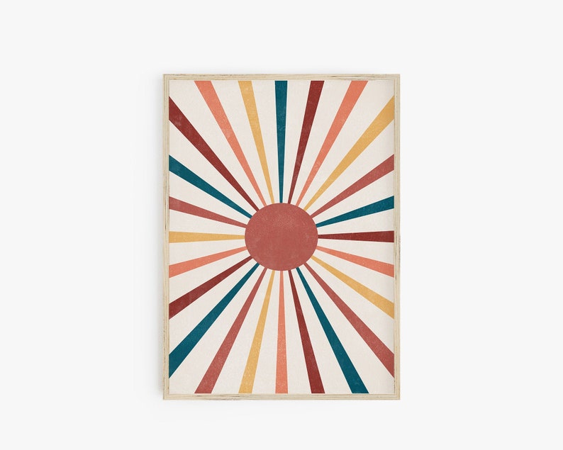Colorful Sunburst Print Sun Wall Art Playroom Decor Kids Room - Etsy
