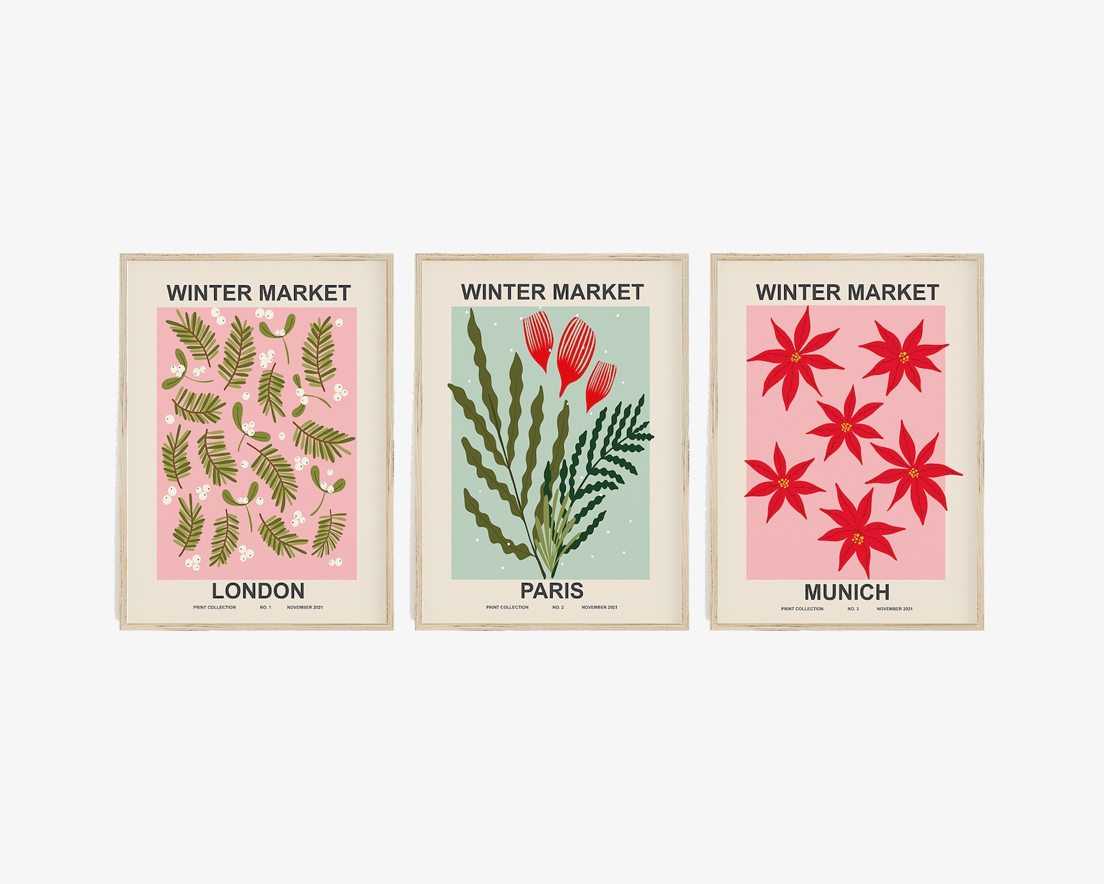 Retro Christmas Poster Bundle Set of 12 Preppy Xmas Decor - Etsy