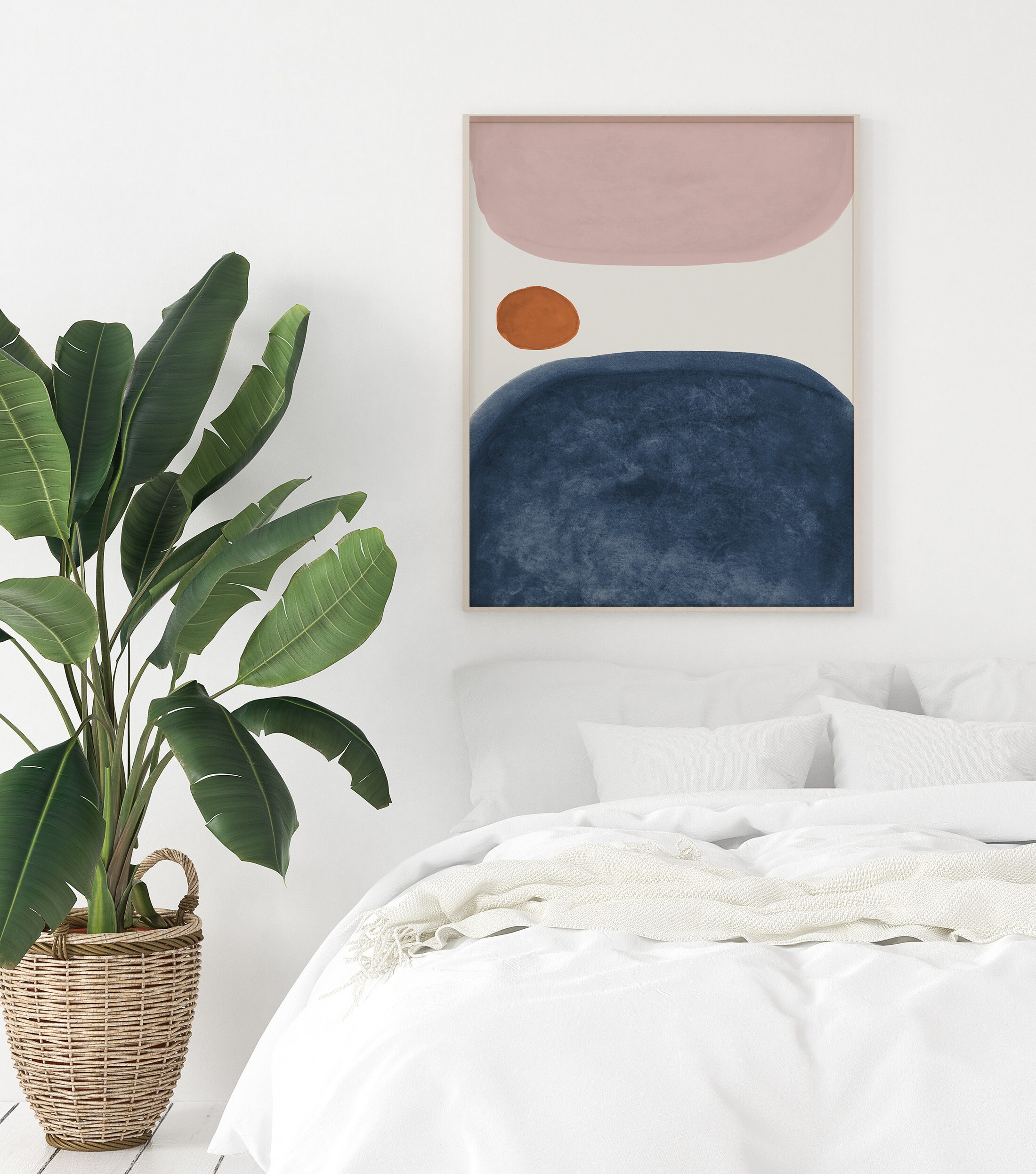 Geometric Wall Art Print Round Shapes Abstract Print Office Decor ...