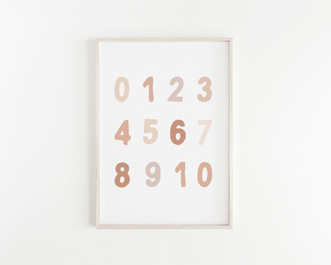Nursery Numbers Print 123 Printable Poster Educational Print Classroom ...