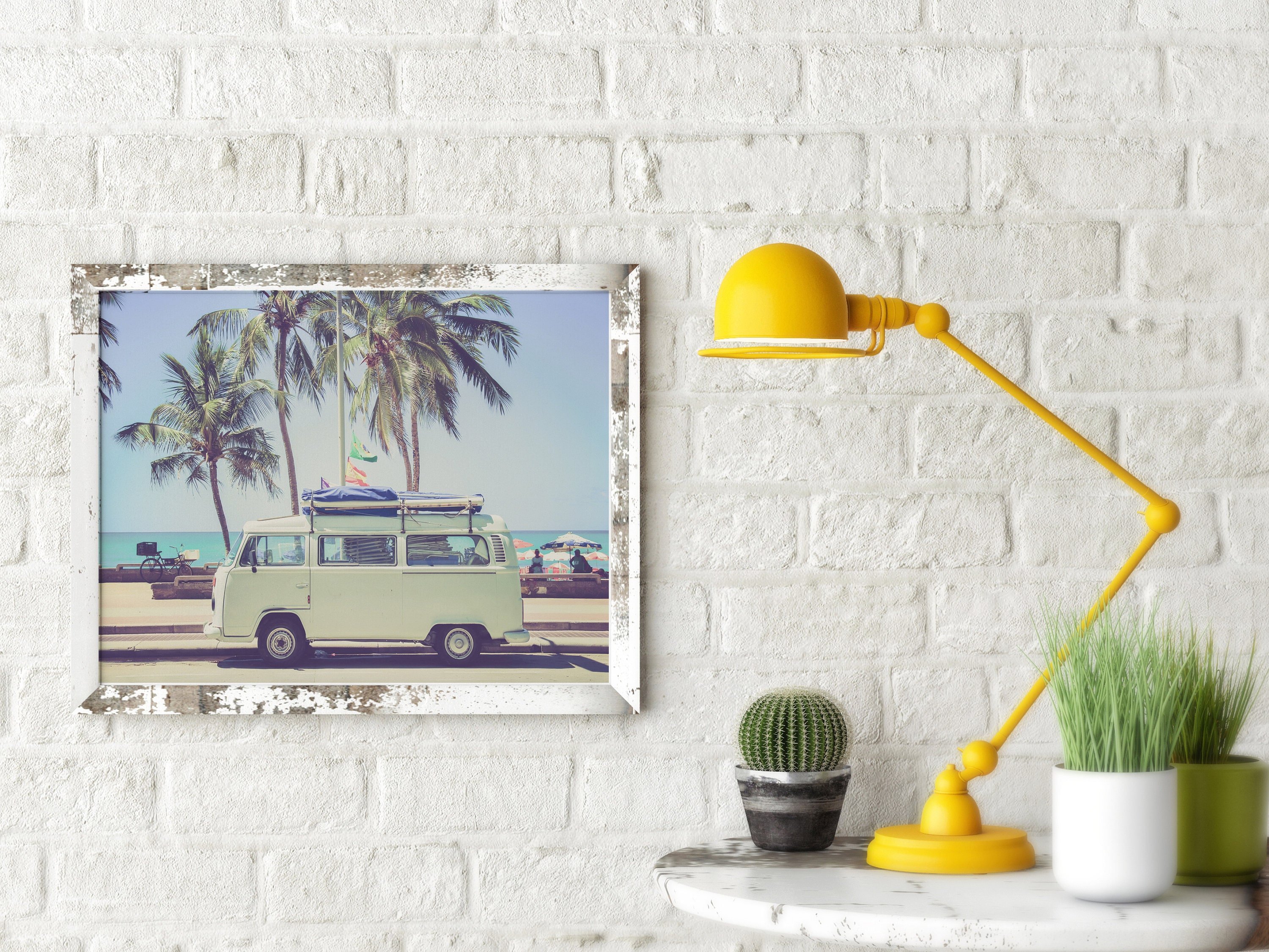 Surf Van Print Beach Wall Art Beach Decor California Wall Art Tropical ...