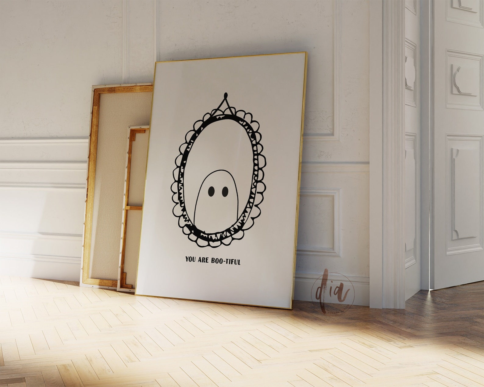 Trendy Halloween Wall Art, Cute Ghost Print, You Are Bootiful Positive ...