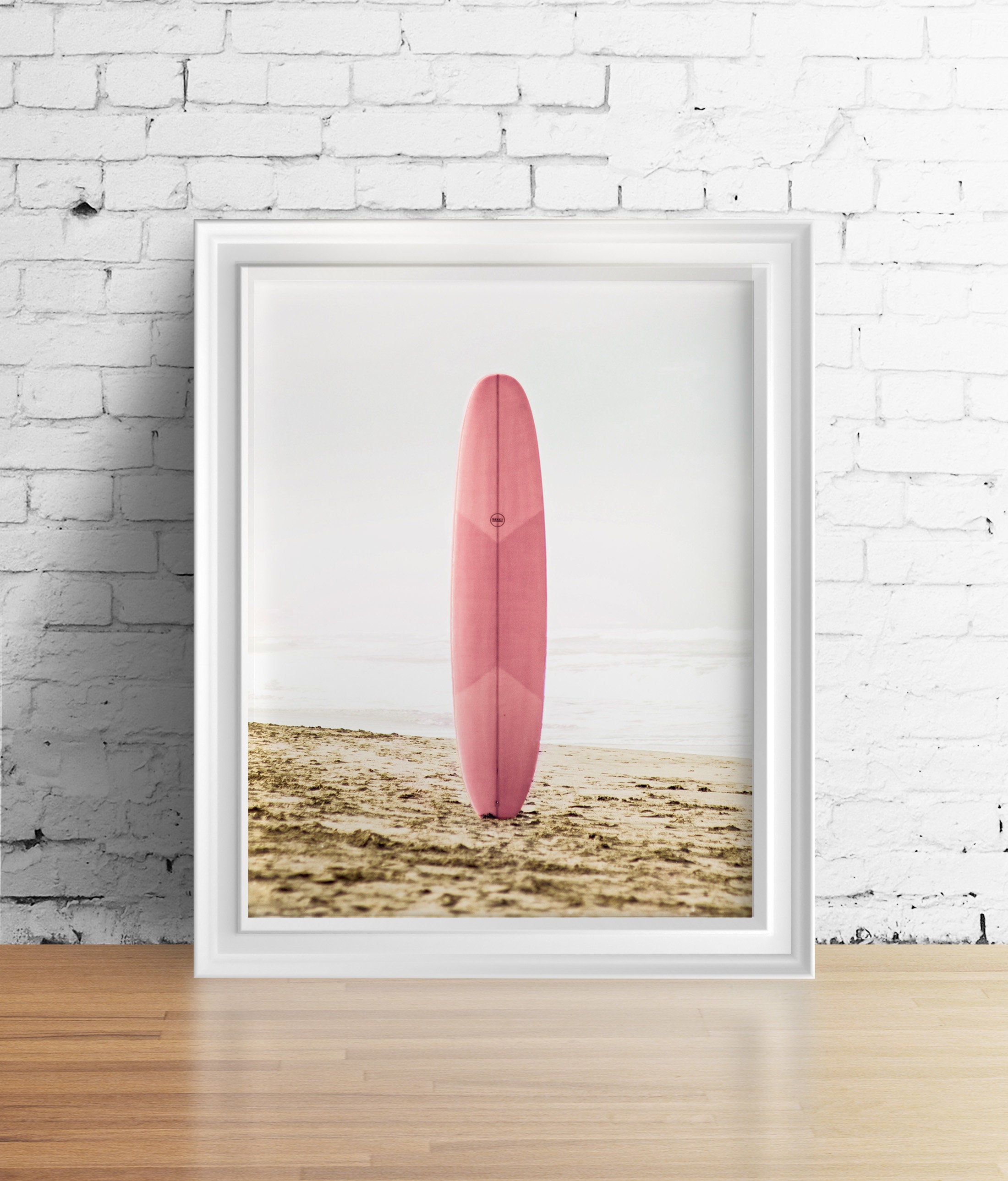 Pink Surfboard Print Beach Decor Girl's Room Wall Art Dorm Decor ...