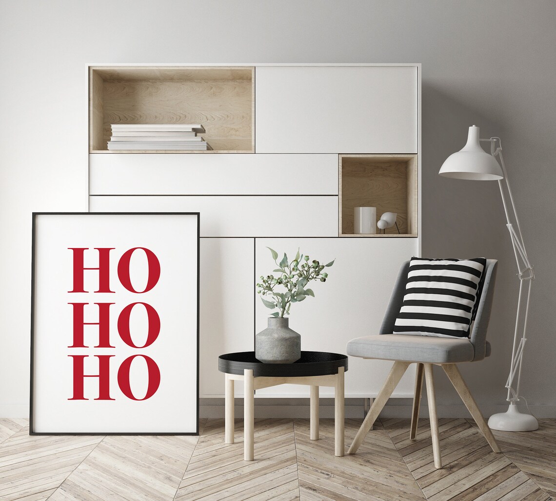 Hohoho Print Christmas Printable Sign Holiday Decor | Etsy