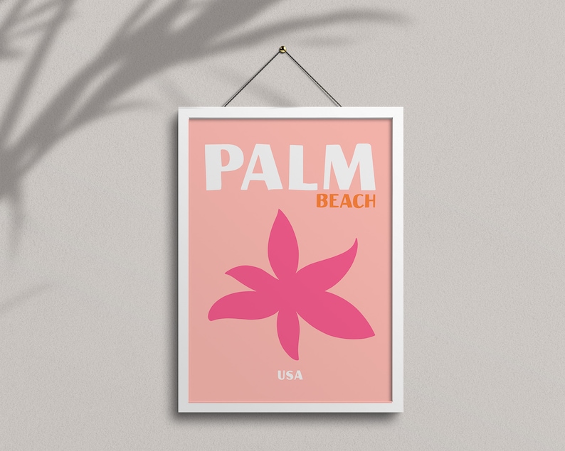 Palm Beach Print Preppy Room Decor Travel Poster Preppy Etsy