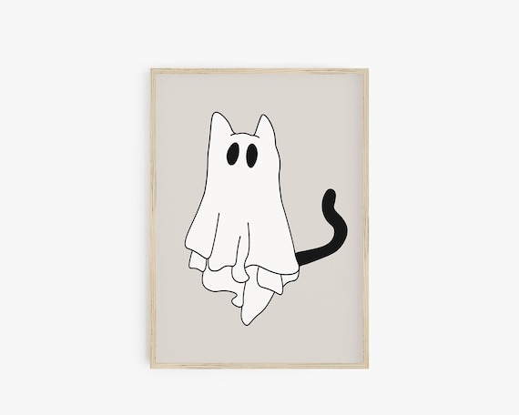 Halloween Printable Black Cat Sheet Ghost Print Halloween - Etsy
