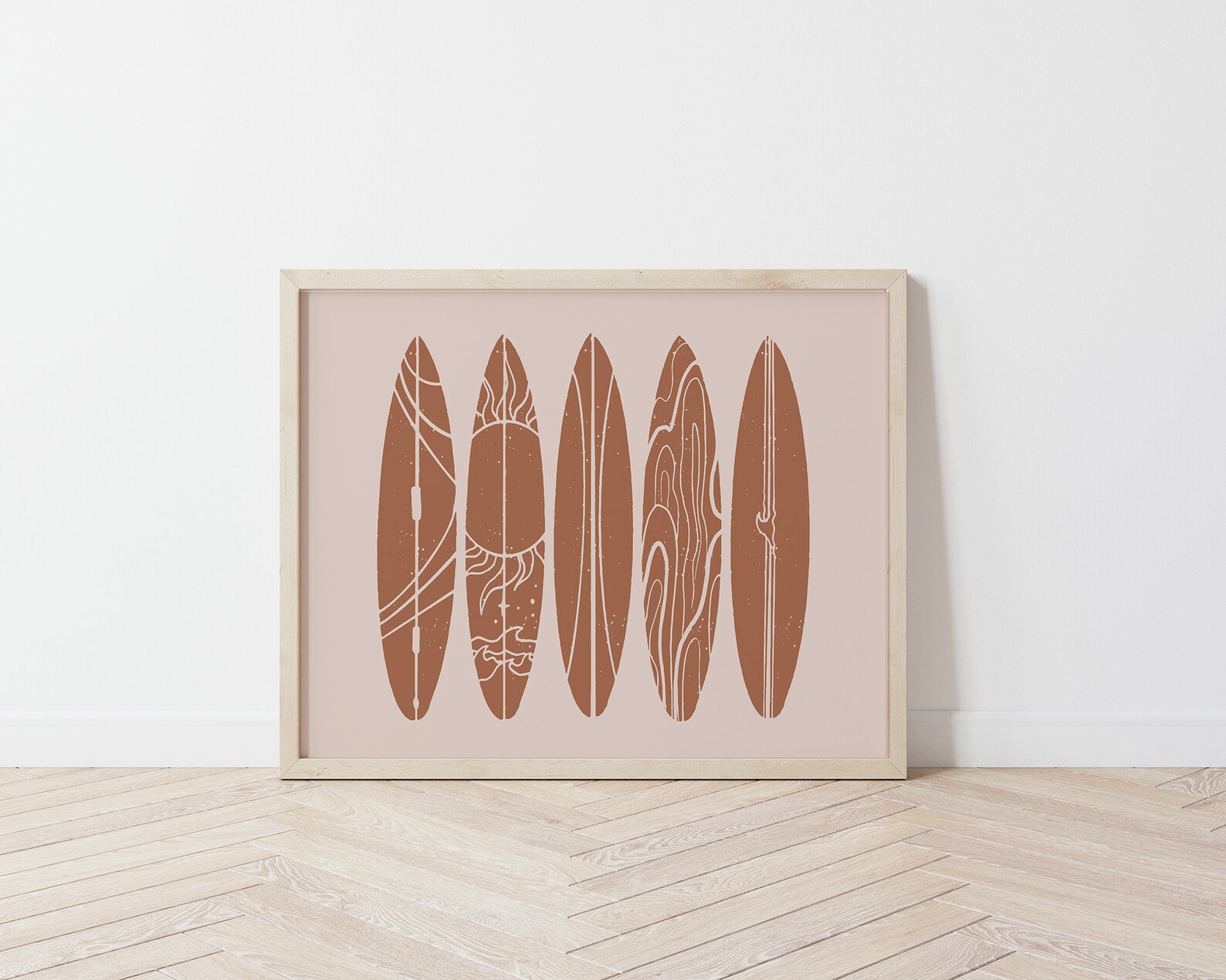 Boho Surf Art Print Surfboard Printable Poster Beach Decor | Etsy