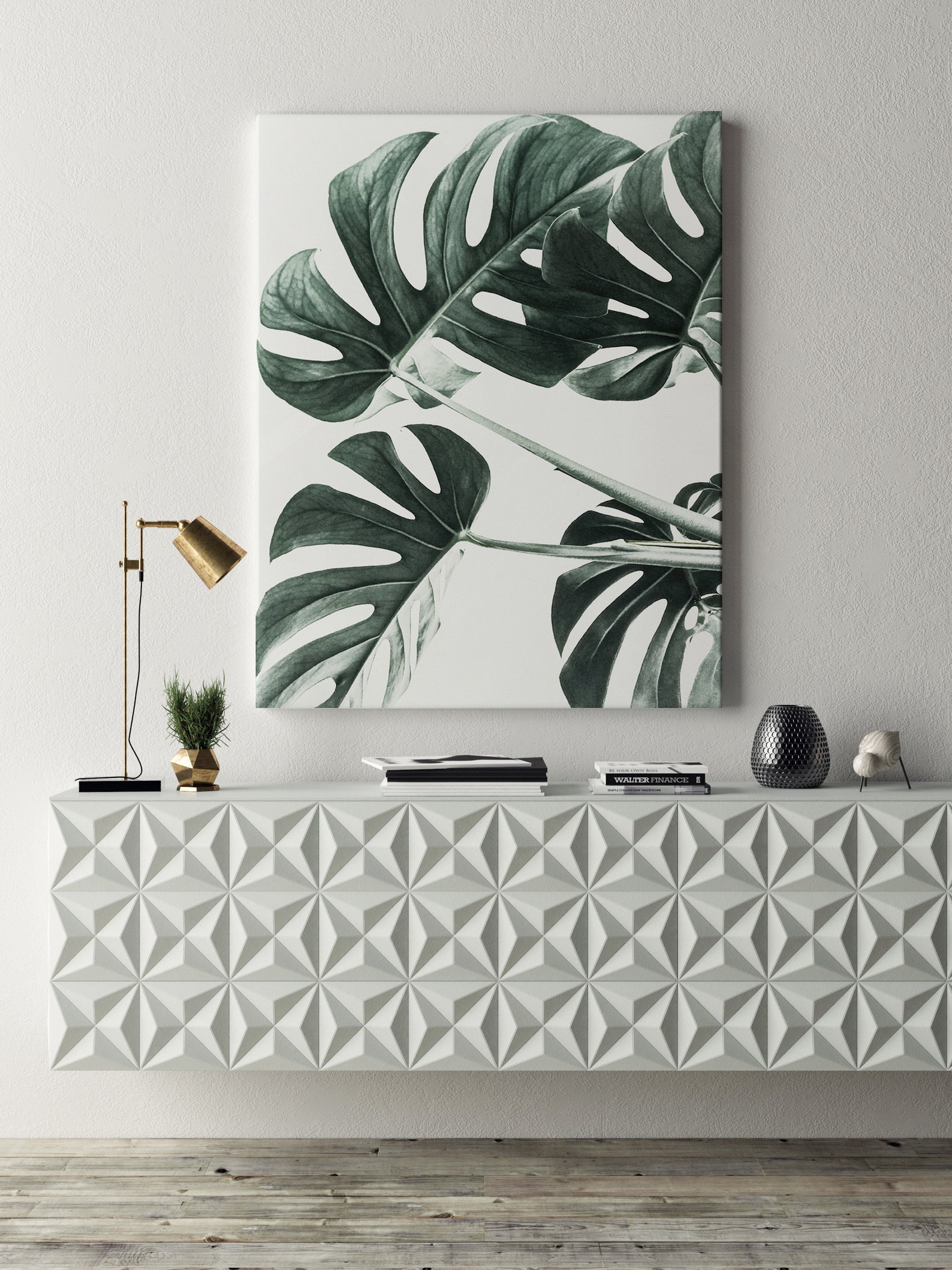 Monstera Leaf Print Tropical Leaf Wall Art Prints Tropical Decor ...