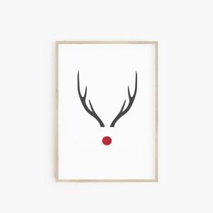 Rudolf Print Set of 2 Prints, Printable Reindeer Names, Christmas Decor ...