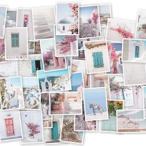 Pastel Pink Teal Collage Print Set of 50 Prints Dorm Room Decor ...