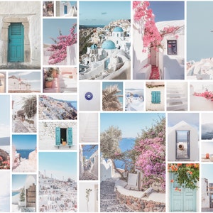 Pastel Pink Teal Collage Print Set of 50 Prints Dorm Room Decor ...