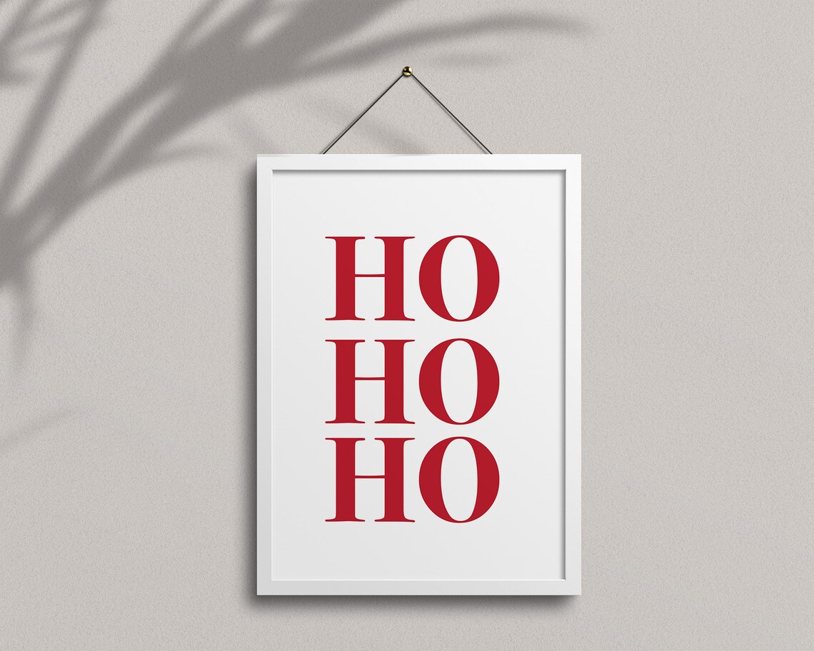 Hohoho Print Christmas Printable Sign Holiday Decor | Etsy