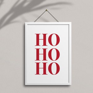 Hohoho Print, Christmas Printable Sign, Holiday Decor, Christmas Saying ...