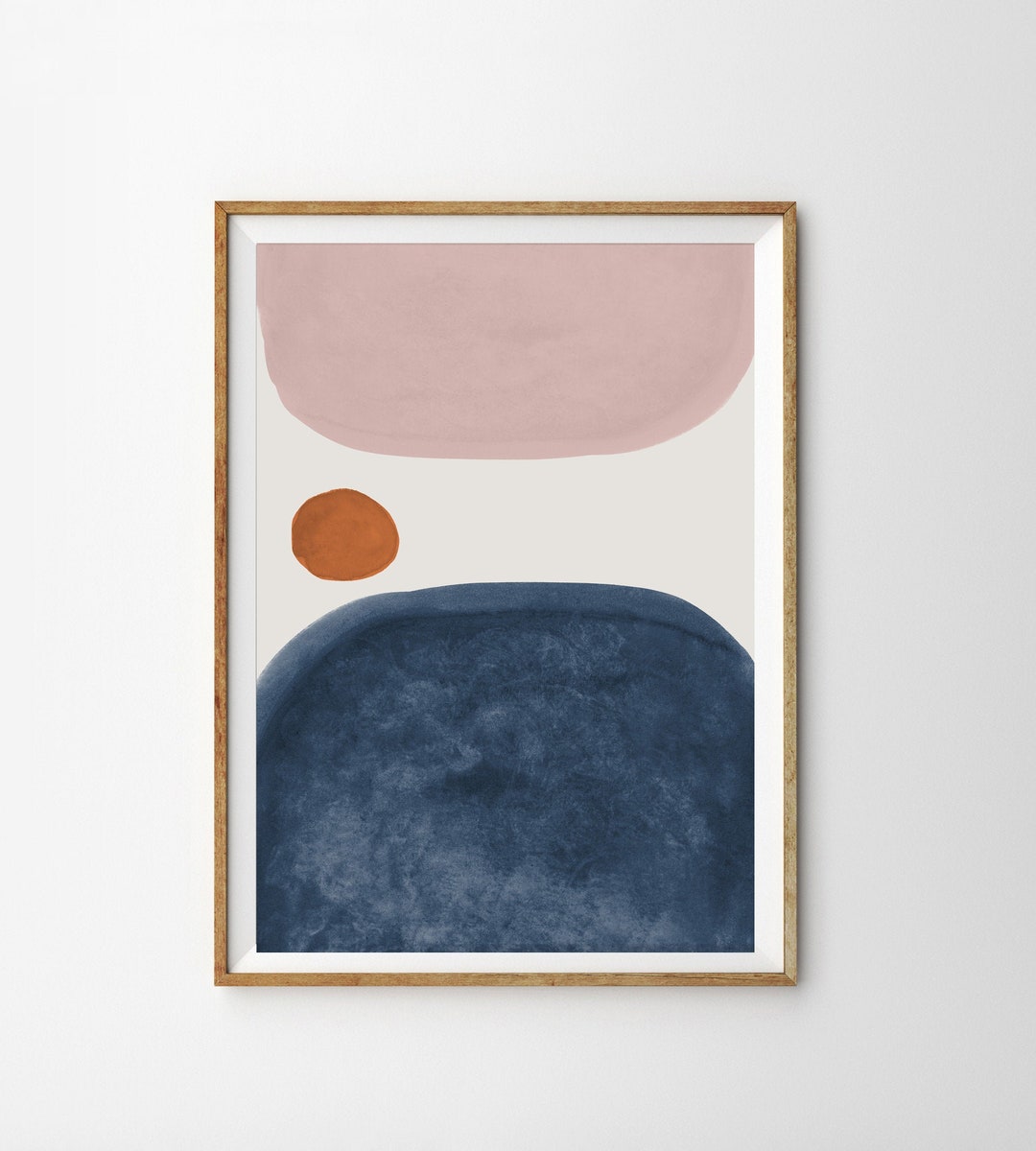 Geometric Wall Art Print Round Shapes Abstract Print Office Decor ...