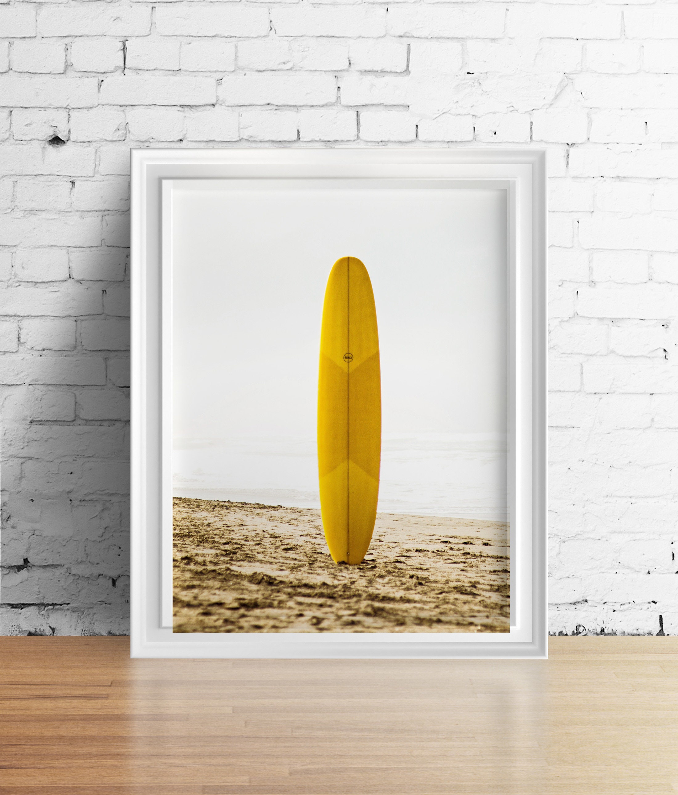 Yellow Surfboard Print Beach Decor Large Printable Poster Dorm | Etsy