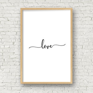 Love Script Printable Wall Art Printable Love Print Love Wall Art Love ...
