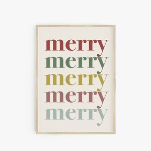 Retro Christmas Poster Bundle, Set of 12 Preppy Xmas Decor, Mid Century ...