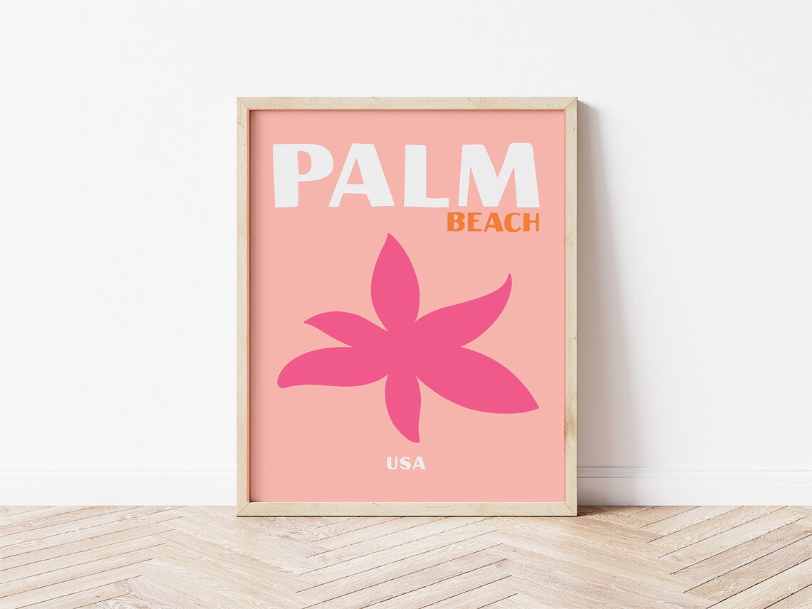 Palm Beach Print Preppy Room Decor Travel Poster Preppy - Etsy