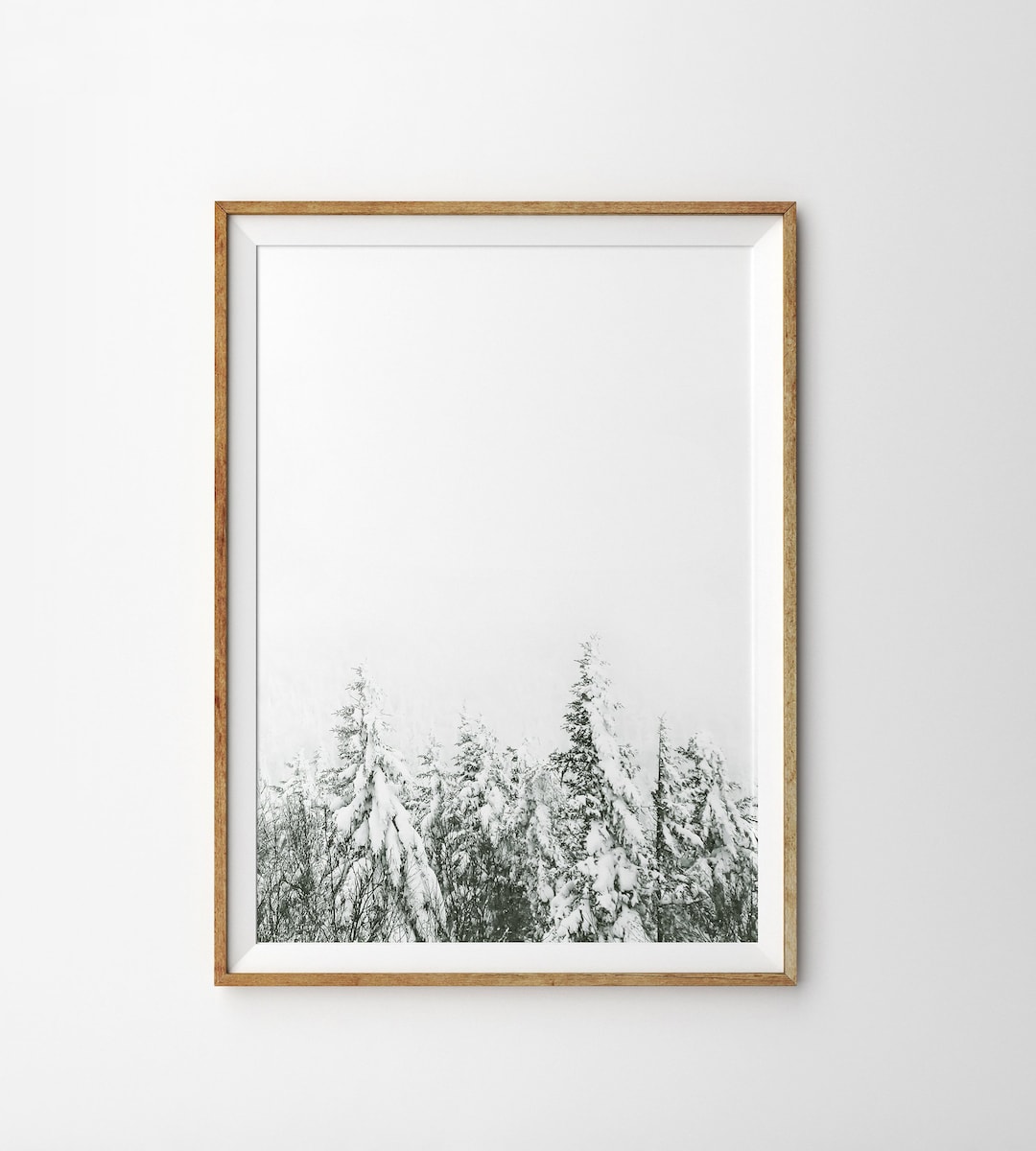 Snow Covered Trees Nordic Print Christmas Landscape Snowy Forest Wall ...