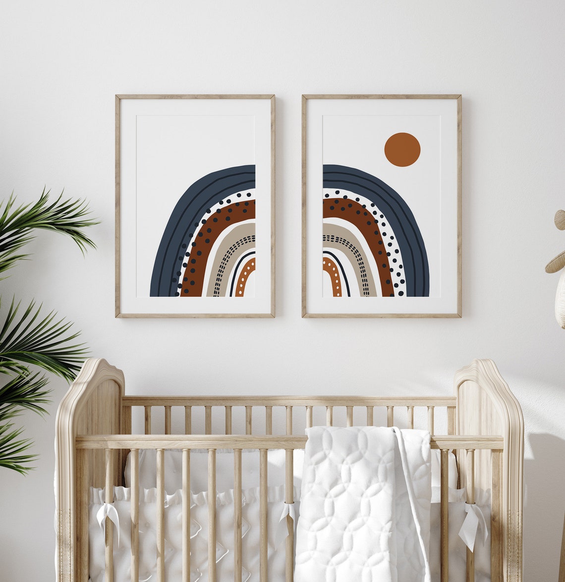 Rainbow Print Set of 2 Boho Rainbow Set Boys Nursery Decor | Etsy