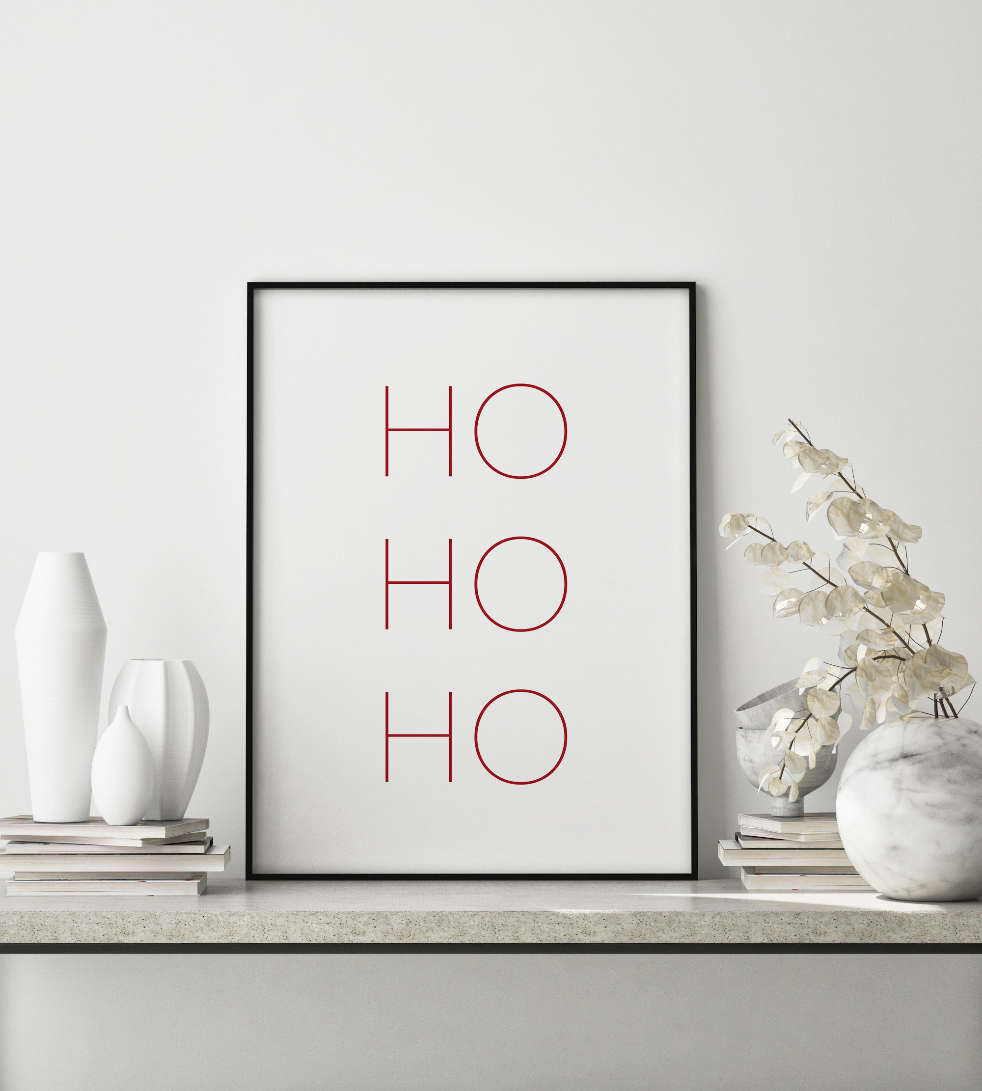 Ho Ho Ho Printable Sign Holiday Decor Digital Christmas Print | Etsy